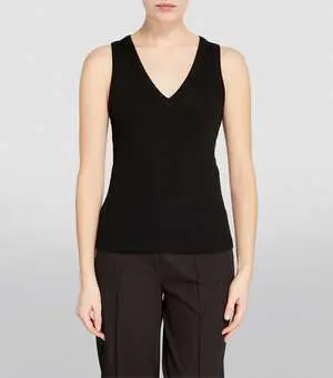 ME+EM V-neck Ribbed Tank - Black