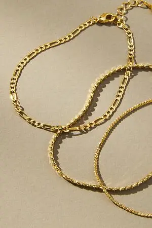 UNCOMMON JAMES Gilded Chain Bracelets Set Of 3