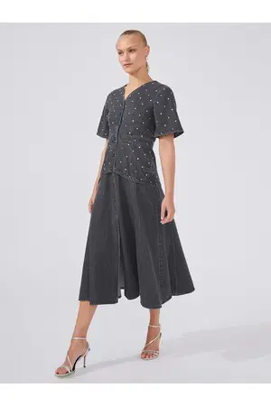 h&m a line studded dress Buy HAYLEY MENZIES - Denim At 50% Off Size:3XL (18)