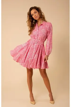 Hale Bob Alaina Belted Linen Mini Dress