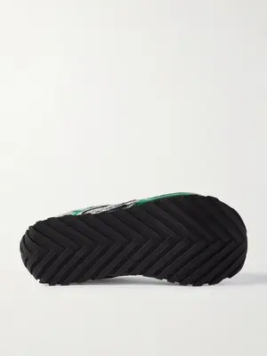 Bottega Veneta Orbit Metallic Rubber And Mesh Sneakers - Green