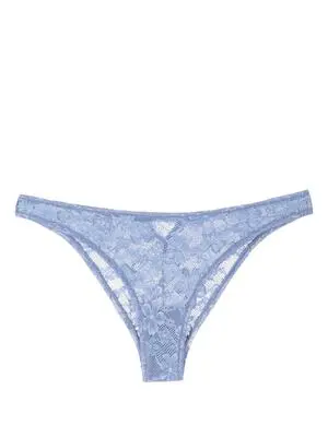 FLEUR DU MAL Le Stretch Lace Cheeky Briefs - Blue