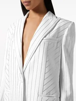 Philipp Plein Crystal-pinstripe Cady Blazer