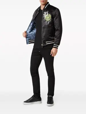 Philipp Plein Logo-print Satin Bomber Jacket