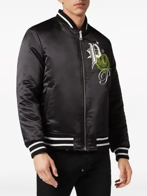 Philipp Plein Logo-print Satin Bomber Jacket