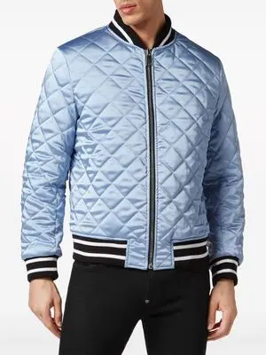 Philipp Plein Logo-print Satin Bomber Jacket