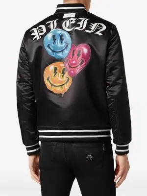 Philipp Plein Logo-print Satin Bomber Jacket