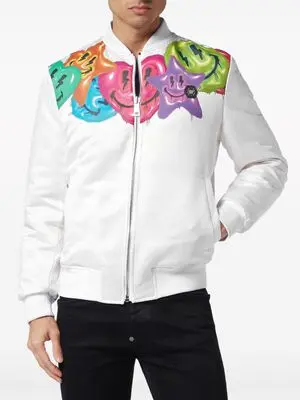Philipp Plein Smile Satin Bomber Jacket