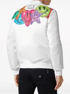 Philipp Plein Smile Satin Bomber Jacket
