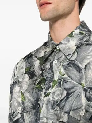 SUNFLOWER Floral-print Bowling Shirt