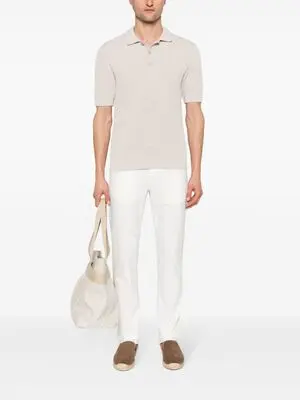 Eleventy Jersey Cotton-blend Trousers - White