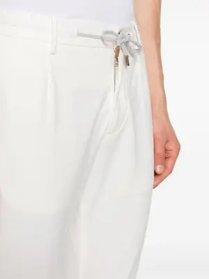 Eleventy Jersey Cotton-blend Trousers - White