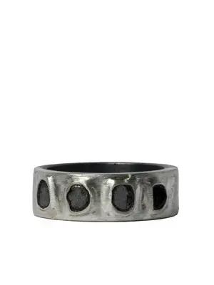 PARTS OF FOUR Sistema Diamond Sterling Silver Ring - Black