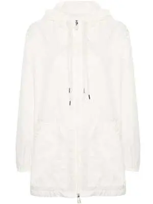 Moncler Mesh-panel Hooded Jacket - White