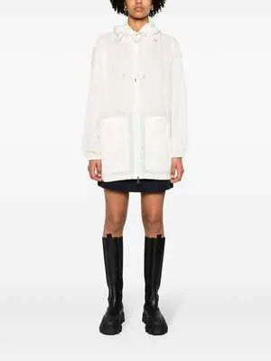 Moncler Mesh-panel Hooded Jacket - White