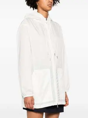 Moncler Mesh-panel Hooded Jacket - White