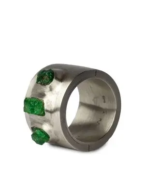 PARTS OF FOUR Sistema Garnet Sterling Wide Ring