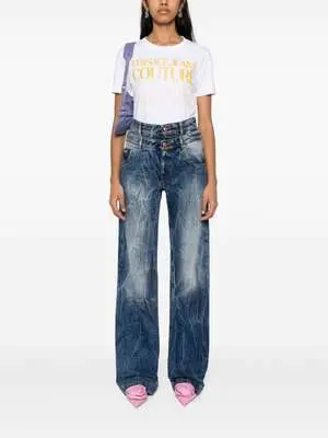 Versace Upside Down-logo Cotton T-shirt