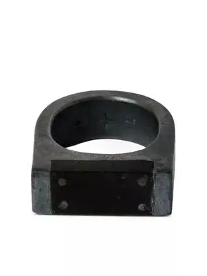 PARTS OF FOUR Plate Single Matte Jet Sterling Silver Ring - Black