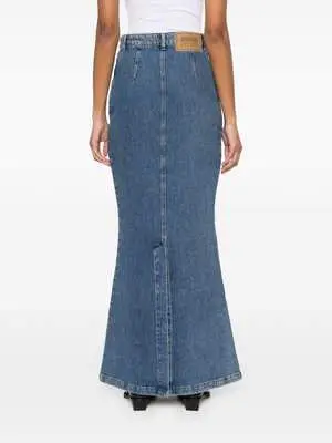 Moschino Logo-appliqué Denim Maxi Skirt