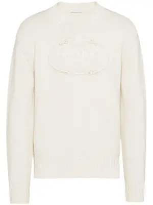 Prada Logo-embroidered Wool-cashmere Jumper