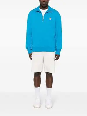 Maison Kitsuné Fox Head Cotton Sweatshirt - Blue