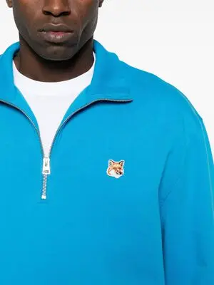 Maison Kitsuné Fox Head Cotton Sweatshirt - Blue