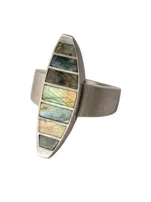 PARTS OF FOUR Crescent Ring With Labradorite