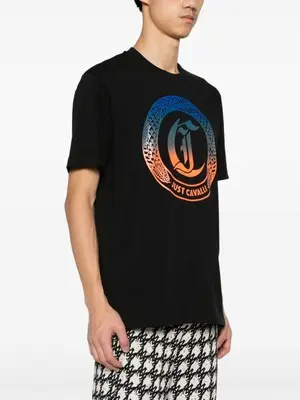 Just Cavalli Logo-print Cotton T-shirt - Black