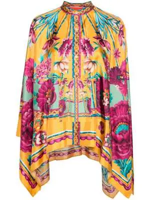 La DoubleJ Floral Print Foulard Shirt - Yellow