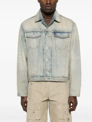 Kenzo Drawn Varsity Denim Jacket - Blue