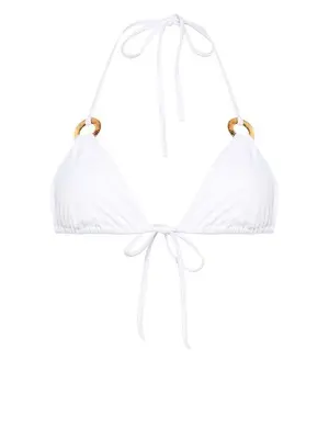 Dsquared2 Ring-detail Triangle Bikini Top - White