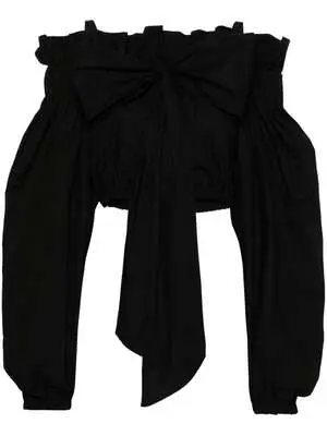 PATOU Bow-detail Crop Top - Black