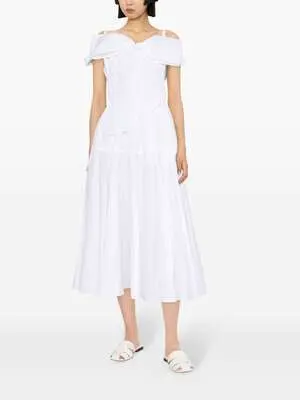 PATOU Bow-detail Cocktail Midi Dress - White