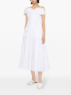 PATOU Bow-detail Cocktail Midi Dress - White