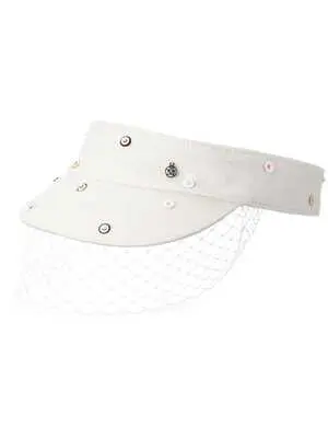MAISON MICHEL Abby Veil Visor - White