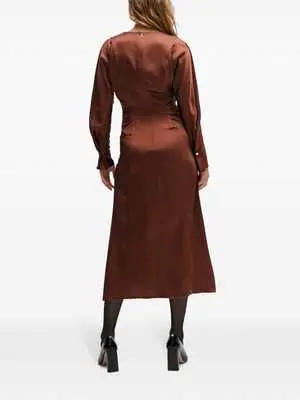 BOSS V-neck Satin Midi Dress