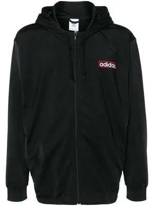 Adidas Logo-embroidered Zipped Hoodie