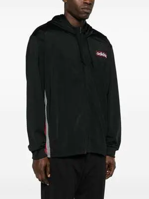 Adidas Logo-embroidered Zipped Hoodie
