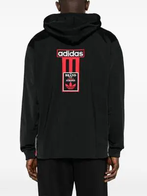 Adidas Logo-embroidered Zipped Hoodie