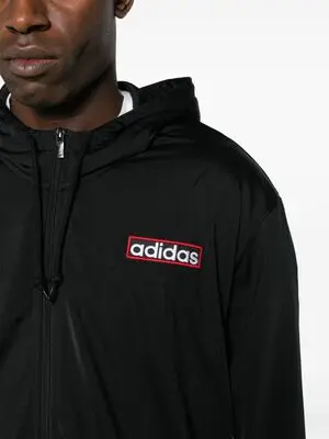 Adidas Logo-embroidered Zipped Hoodie