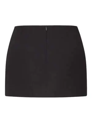 AREA Crystal-embellished Wool Mini Skirt