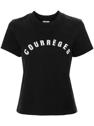 COURREGES Straight Fit T-shirt - Black