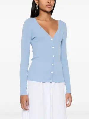 P.a.r.o.s.h Ribbed-knit Cardigan - Blue