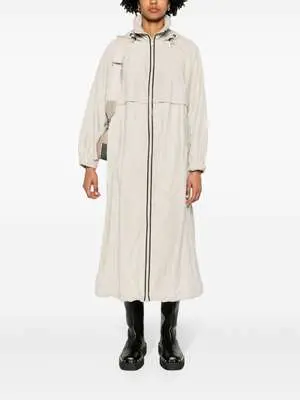 Brunello Cucinelli Suede Hooded Trench Coat