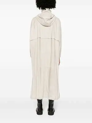 Brunello Cucinelli Suede Hooded Trench Coat