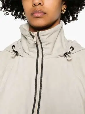 Brunello Cucinelli Suede Hooded Trench Coat