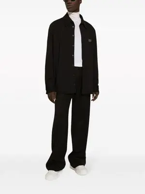Dolce & Gabbana Logo-plaque Shirt Jacket - Black