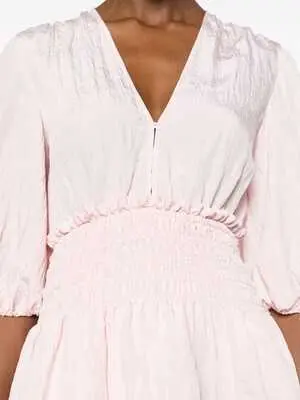 Maje Shirred-waistband Tiered Dress