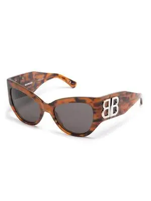 Balenciaga Logo Sunglasses - Brown